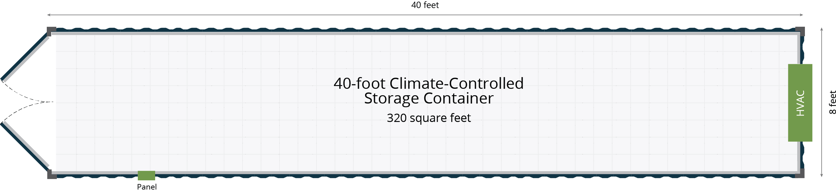 40-ft Climate Controlled Storage Container | Falcon Structures